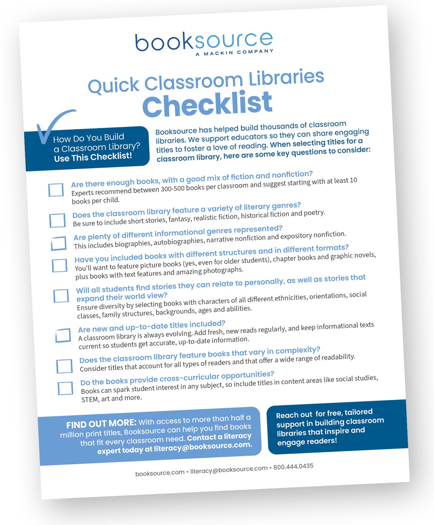 Classroom Library Checklist